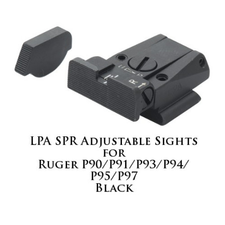 LPA SPR Adjustable Sights for Ruger P90-P97 Black Serrated SPR91RU-07 ...