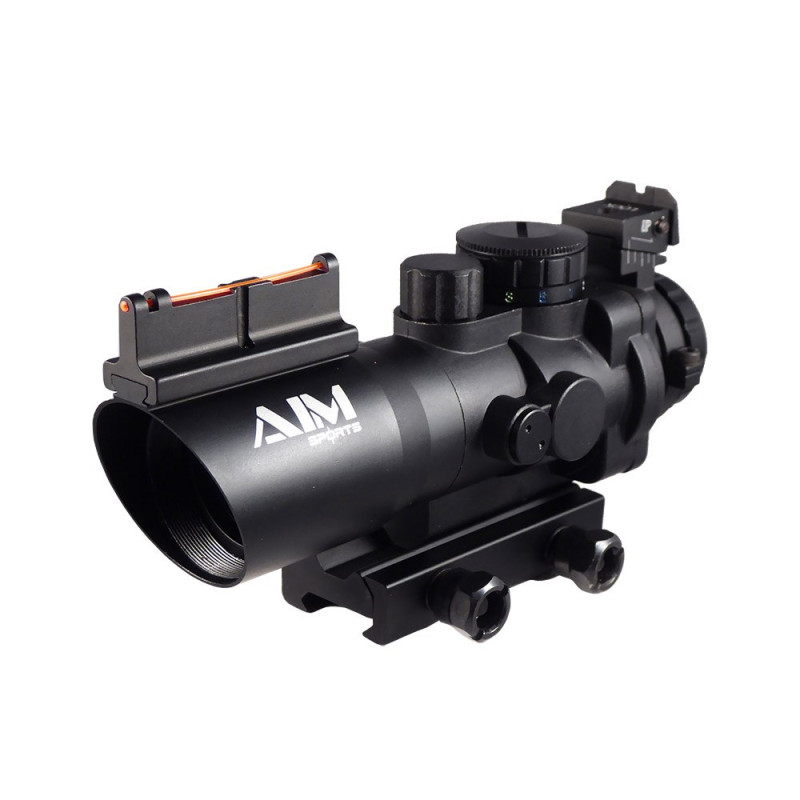 AIM Sports 4x32 Tri-Illuminated Prismatic Rifle Scope MIL-DOT ...