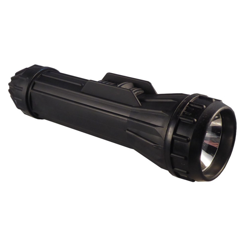 Fulton Heavy Duty Flashlight 2D Cell with Parabolic Reflector Black LED ...