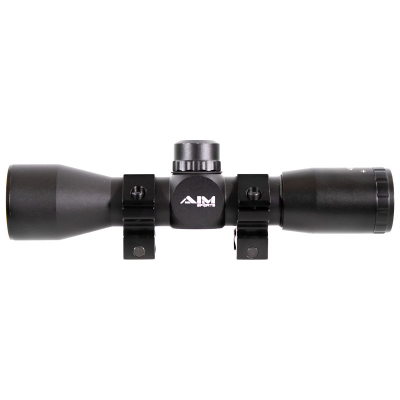 AIM Sports 4x32 Rifle Scope With Rings - Rangefinding Reticle JTR432B ...
